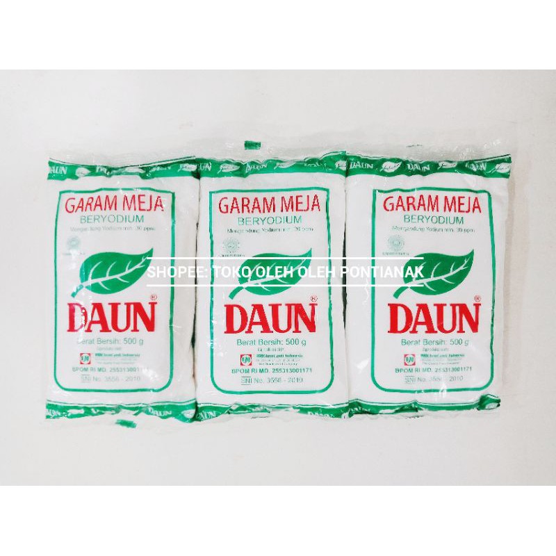 Jual GARAM MEJA CAP DAUN - GARAM DAUN 500gr | Shopee Indonesia