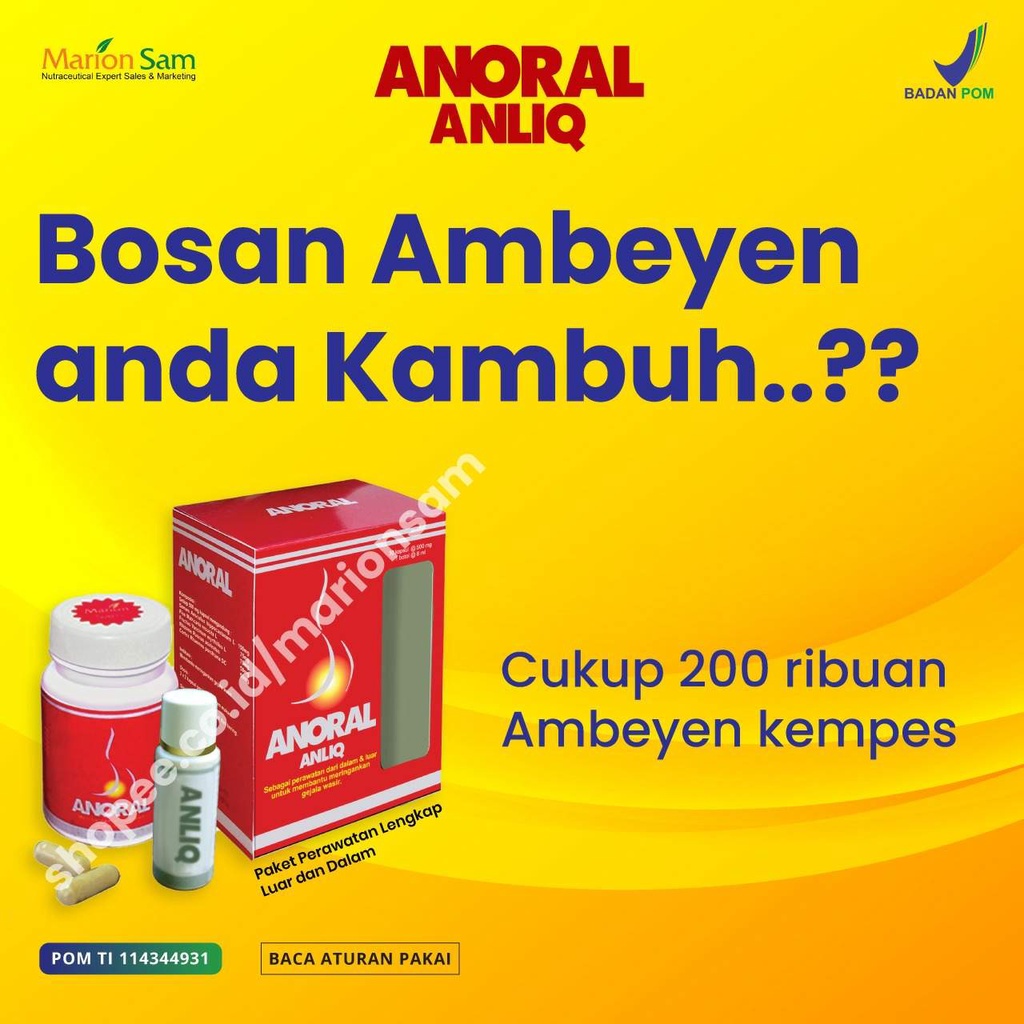 Jual ANORAL ANLIQ (PAKET ISI 30 KAPSUL + LIQUID) Agen Resmi PT. Marion ...