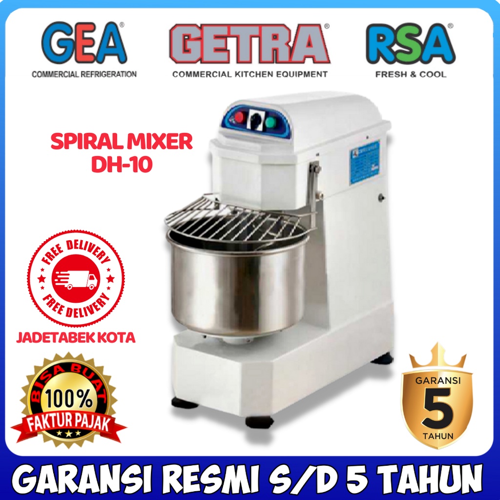 Jual Spiral Mixer 10 Liter Getra DH 10 DH-10 Mixer Spiral 10 Liter 6 Kg Adonan Garansi Resmi ...