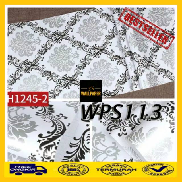 Jual Wallpaper Dinding Batik Hitam Silver Wallpaper Wallpaper 3D ...