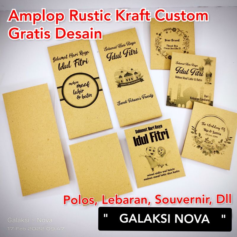 Jual Amplop Lebaran Custom Kraft Rustic - GRATIS DESAIN - Wedding ...