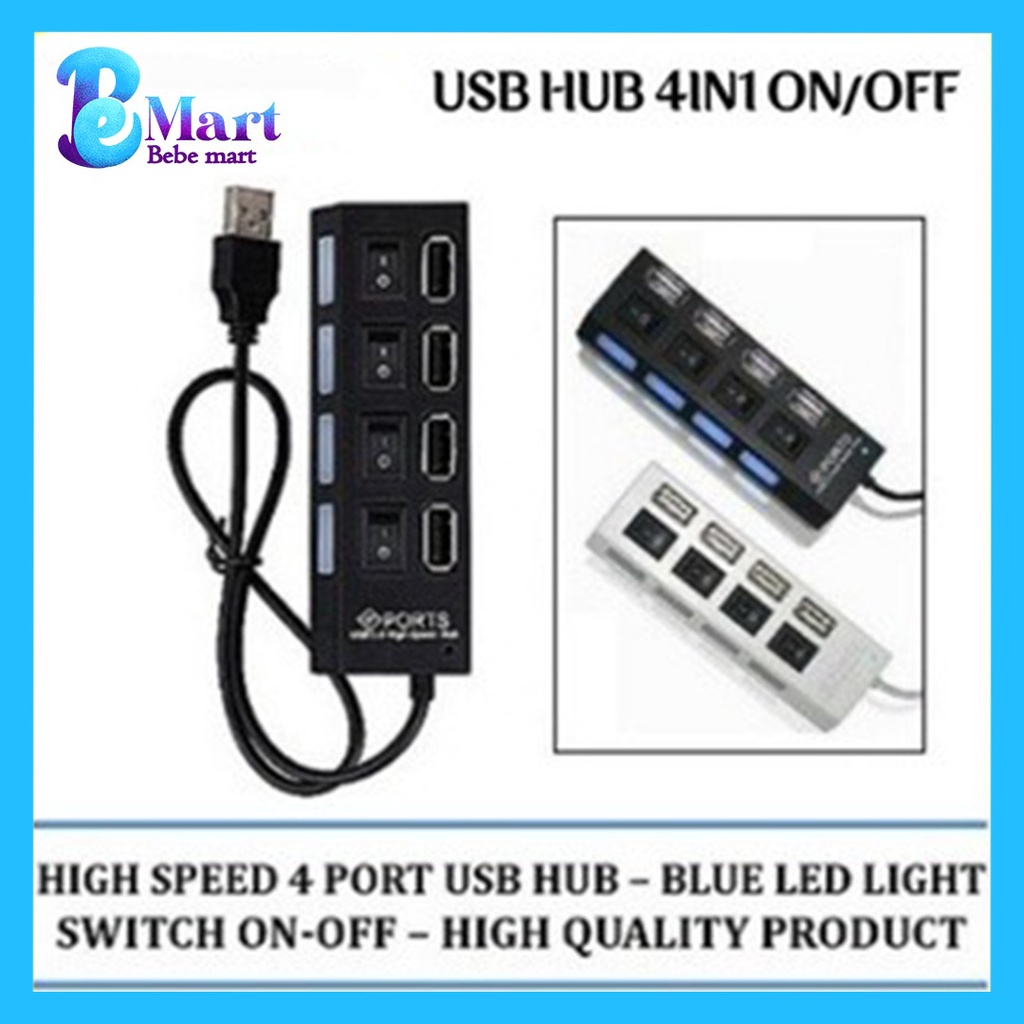 Jual USB HUB SAKLAR 4 PORT OUTPUT ON/OFF 4in1 | Shopee Indonesia