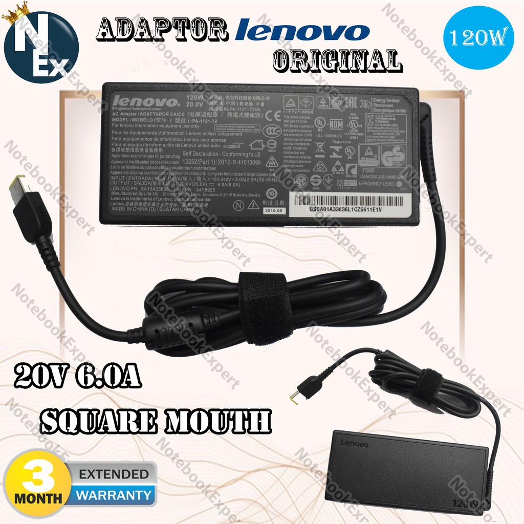 Jual Original Adaptor PC ALL in One Lenovo 20V 6A 120 watt - SQUARE ...