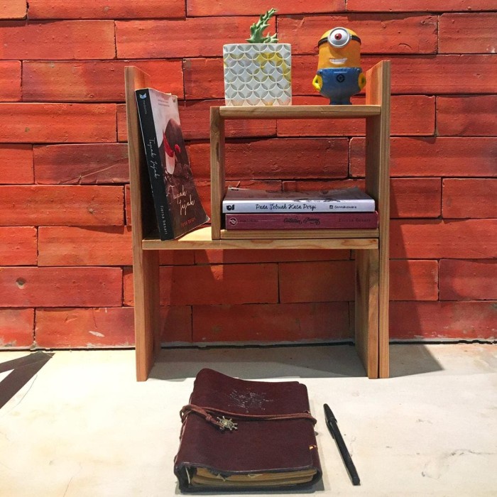 Jual Rak Meja Kayu Minimalis Jati Belanda | Shopee Indonesia