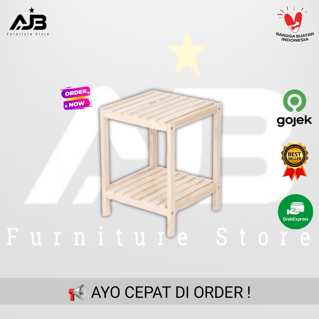 Jual ana Wooden Shelf 2 Tingkat / Rak Kayu/Rak Serbaguna /Rak Display ...