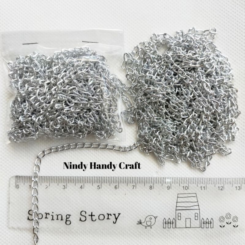 Jual 5Meter Rantai Aluminium 5mm - Rantai Hitam - Rantai Emas - Rantai ...