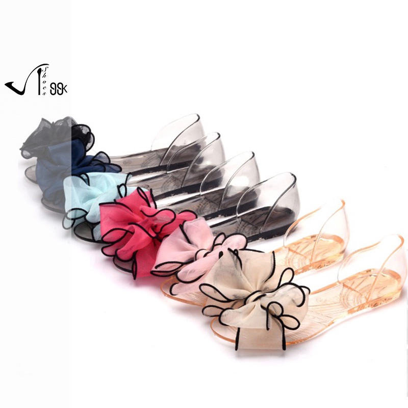 Jual Women Ribbon Transparent Slippers 5050 (Size 36-40) | Shopee Indonesia