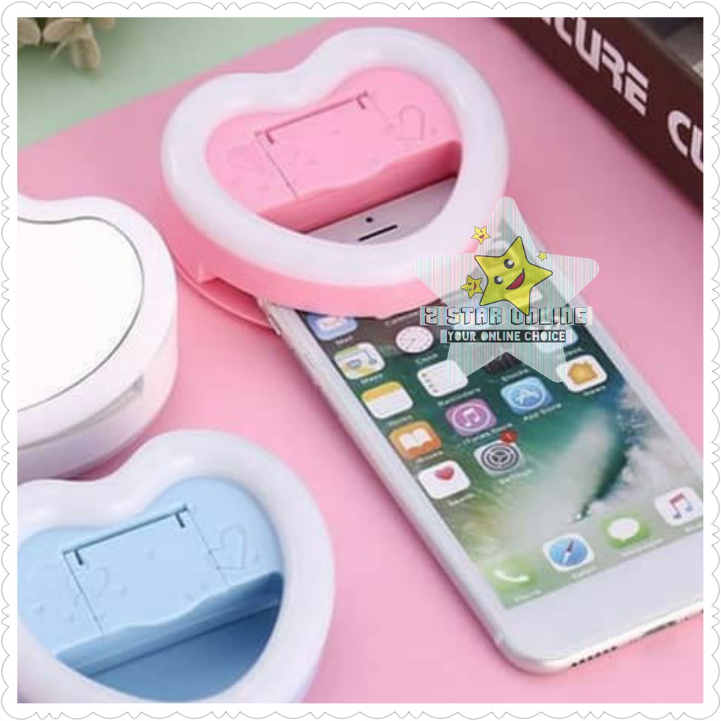 Jual Z STAR ONLINE Ring Light 3 in 1 Heart Shaped Ring Light + Mirror ...