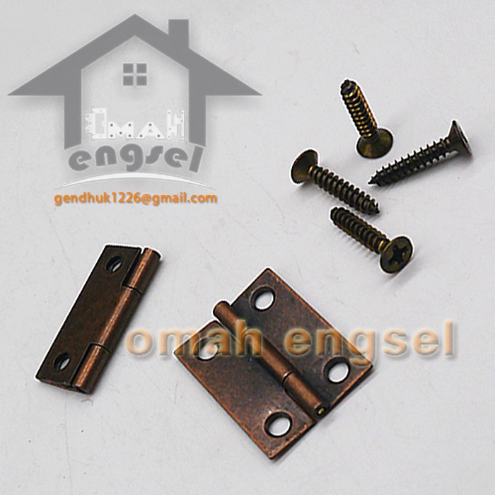 Jual Plus skrup Engsel mini bronze 20x19 mm A.511E Engsel kotak box ...