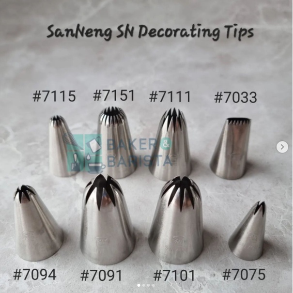 Jual San Neng Pastry Tips Sanneng Decorating Spuit SN Open Close Star ...