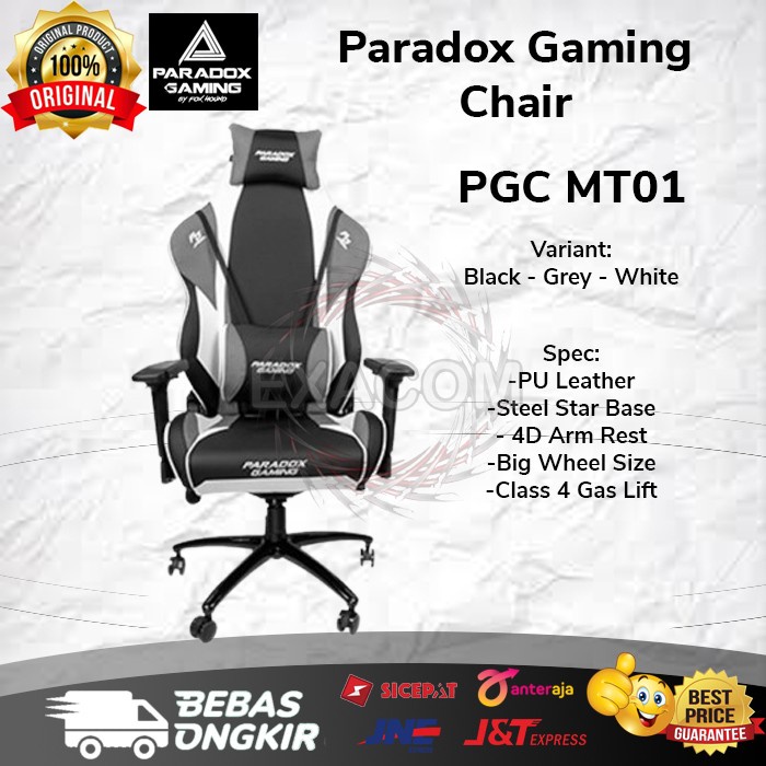 Jual Paradox Gaming Chair PGC MT01 / MT 01 - BlackGreyWhite / Kursi Gaming | Shopee Indonesia