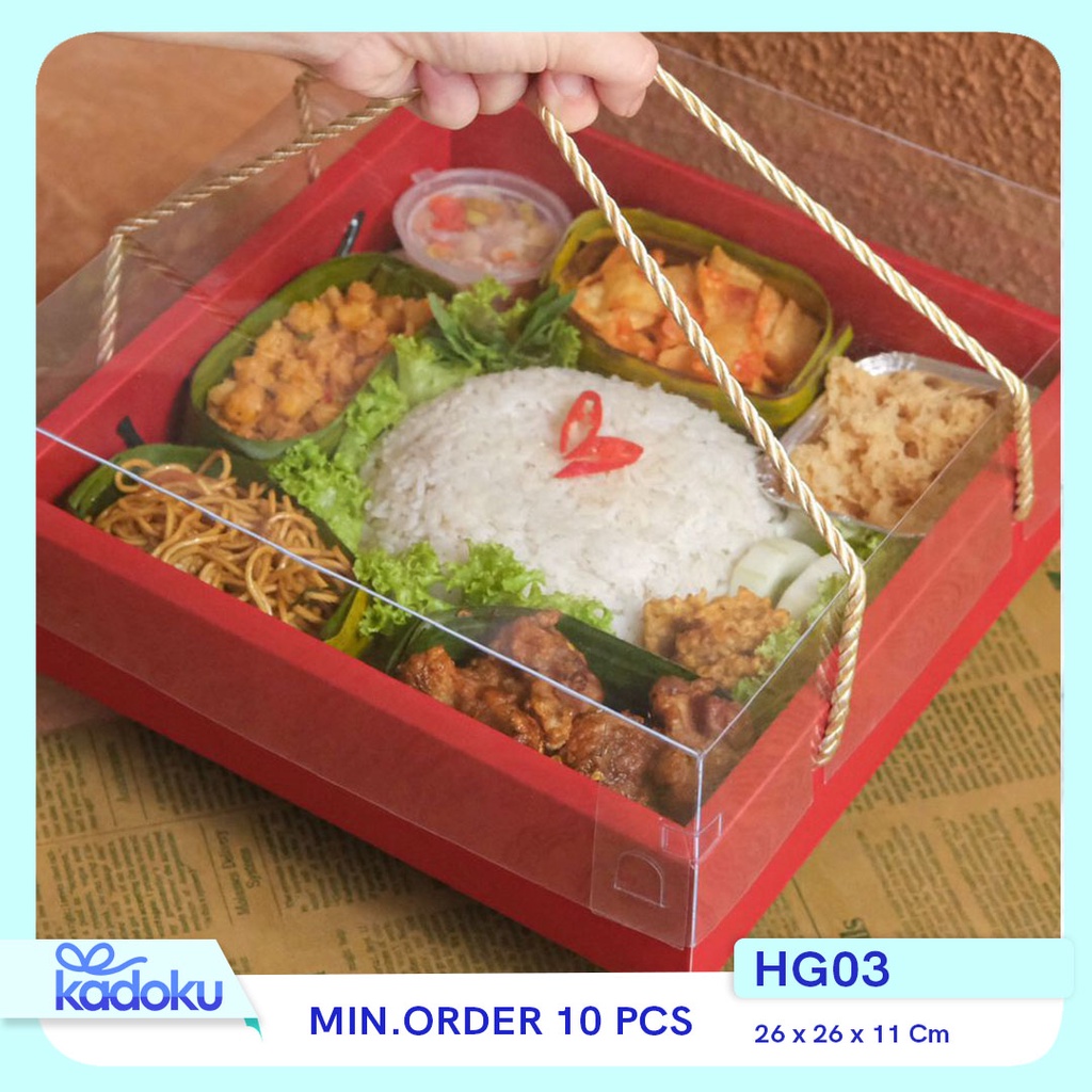 Jual Box Mika Transparan / Box Mika Handle Tali / Kotak Cookies Mika ...