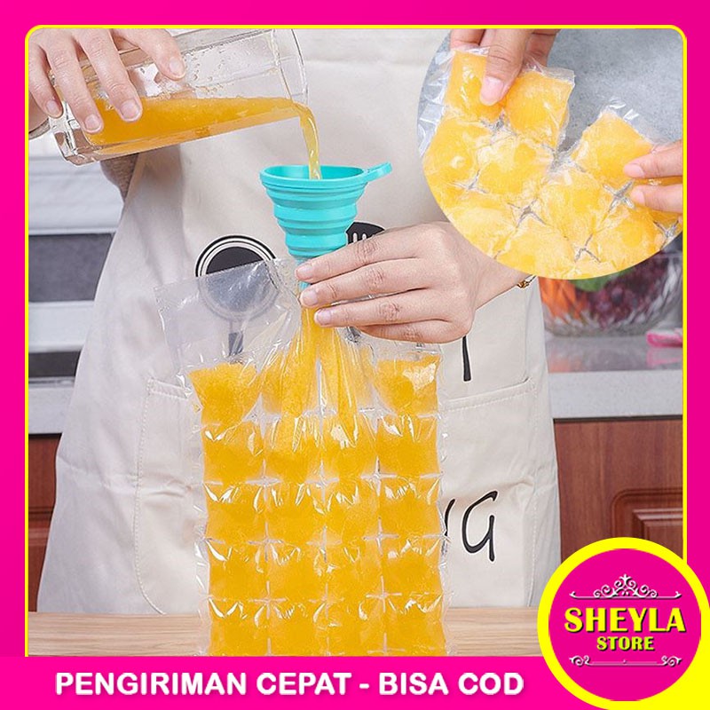 Jual Kantong Plastik Cetakan Es Batu Isi 10 Pcs / Disposable Ice Making ...