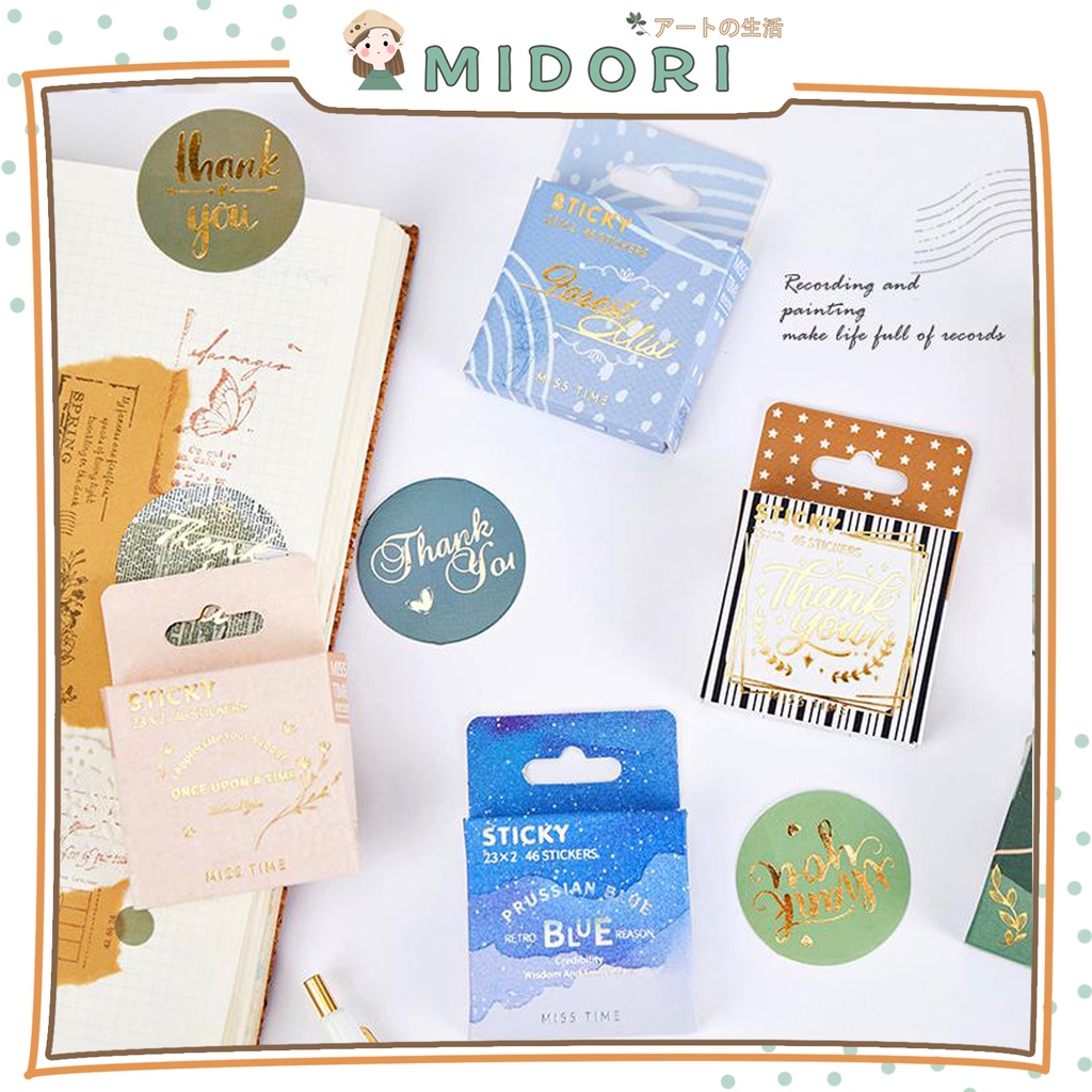 Jual [MIDORI] 46Pcs MISS TIME Deco Sticker DIY Scrapbook Stiker Jurnal ...