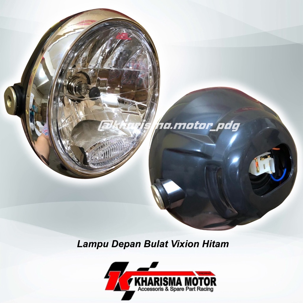 Jual LAMPU DEPAN BULAT VIXION HITAM ASL | Shopee Indonesia