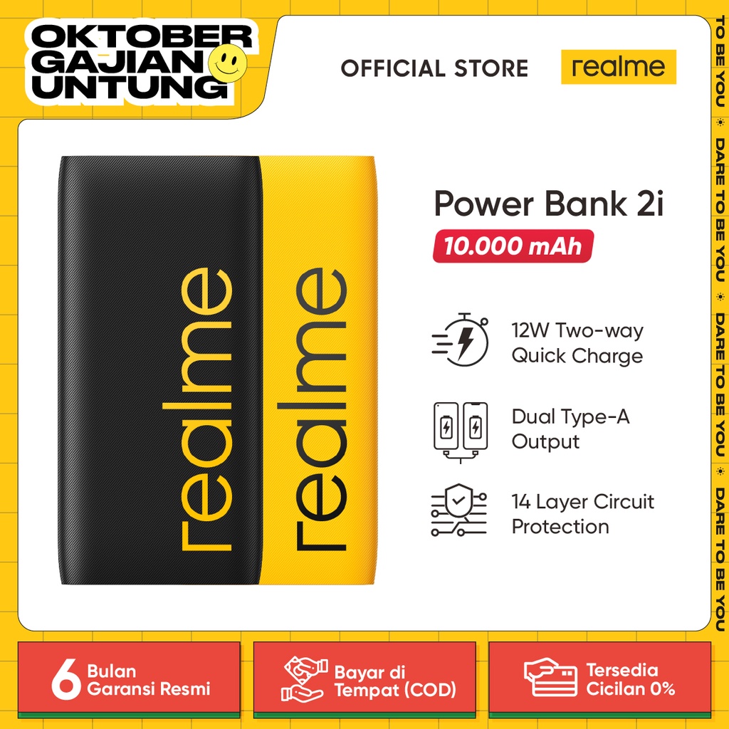 Jual realme Powerbank 2i 10000mAh [12W QC,Dual Output,Multi Device ...