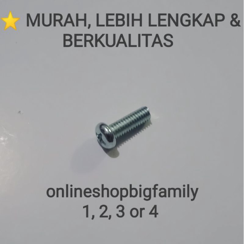 Jual BAUT JP M4X12 (DRAT 6, PANJANG 1,2 CM) | Shopee Indonesia