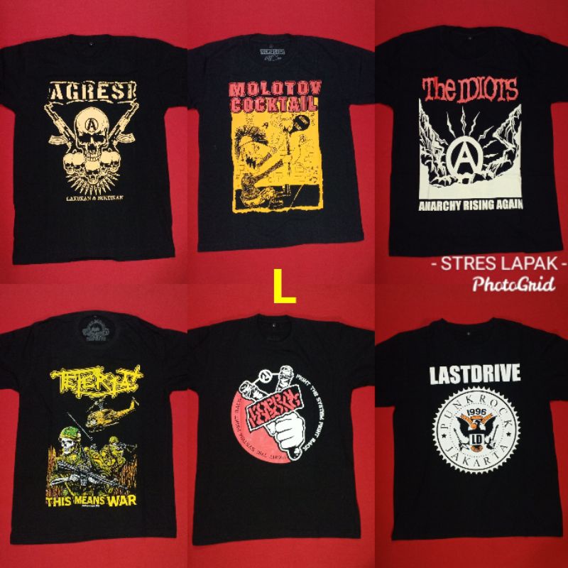 Jual PROMO MURAH Ts t-shirt kaos band punk L bunga hitam dislaw total ...