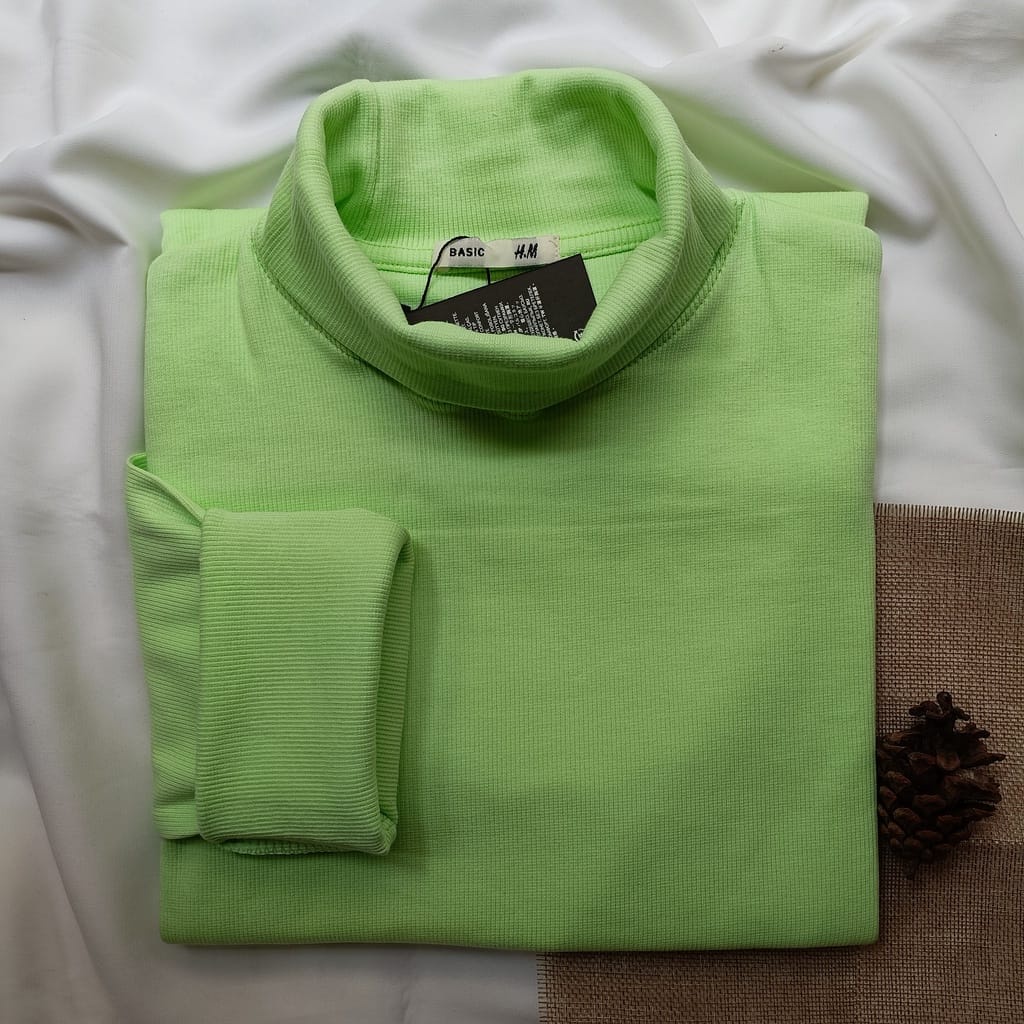 Jual Kaos Turtle Neck Lengan Panjang Bahan RIB Kaos Kerah Tinggi Pria ...