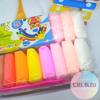 Jual 12 in 1 Clay Polymer Super Light Rainbow / Clay Warna Mainan Lilin ...