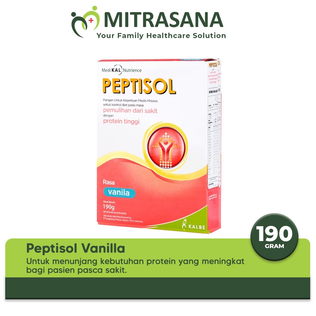 Jual Peptisol Vanilla 189 gram - Susu Tinggi Protein | Shopee Indonesia