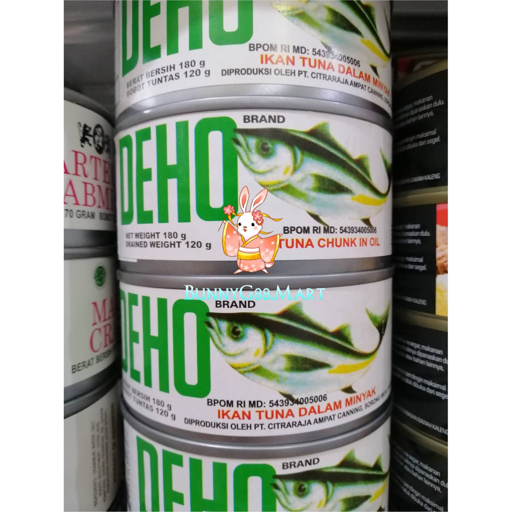 Jual DEHO TUNA CHUNK IN OIL 180G/IKAN TUNA DALAM MINYAK/TUNA KALENG ...