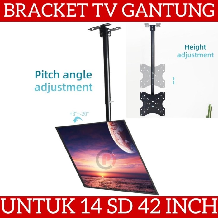 Jual Bracket TV Mount Hanger Monitor Gantung Telescopic Untuk 14 sd 42 ...