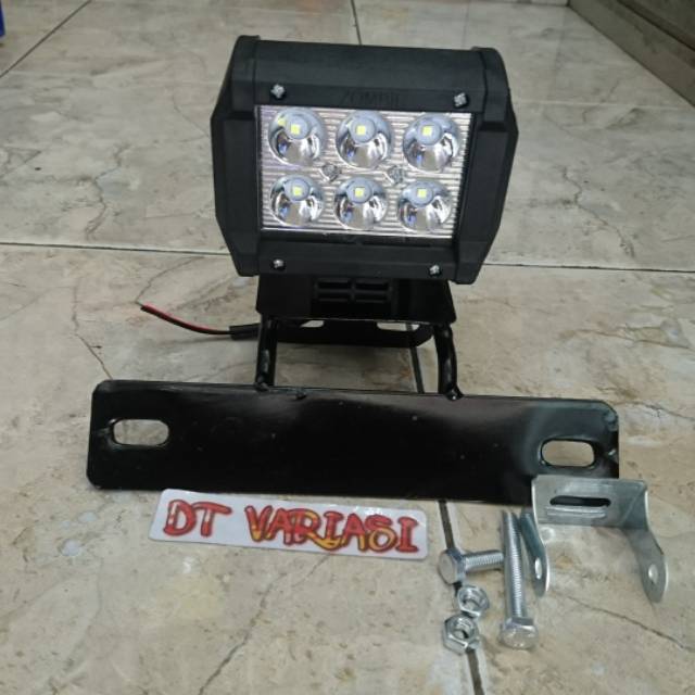 Jual Dudukan plat no plus dudukan lampu LED plus lampu LED 6 titik ...