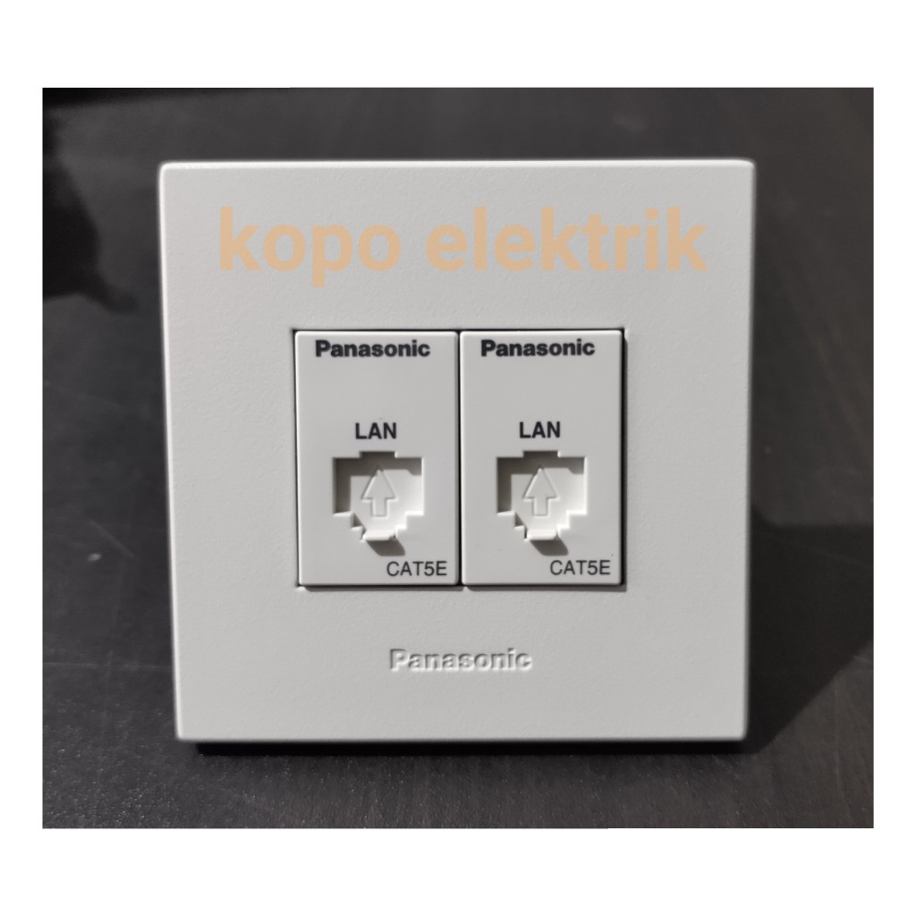 Jual Panasonic Double Outlet Data LAN CAT5E Style White Tanam Minimalis ...