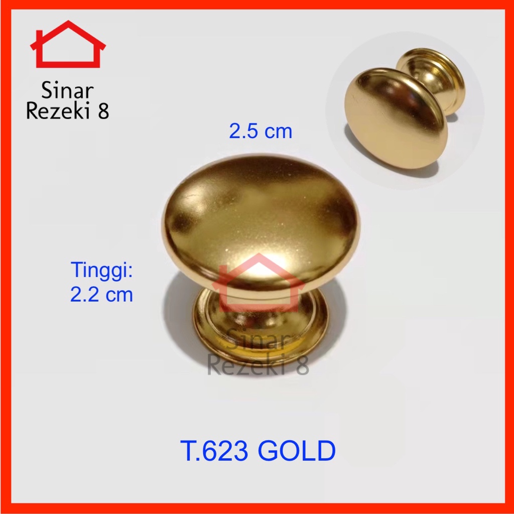 Jual Tarikan Laci Knob Gold Emas Dop Pintu Lemari Bulat Handle Kuningan ...