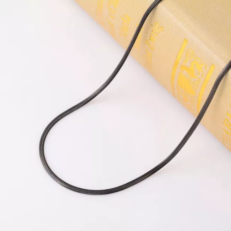 Jual KALUNG TITANIUM PRIA WANITA WARNA HITAM MODEL BULAT PANJANG 45CM ...
