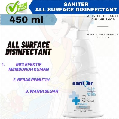 Jual SANITER All Surface Disinfectant Sanitizer Spray 450 ml Fresh ...