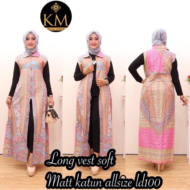 Jual LONG vest batik soft | Shopee Indonesia