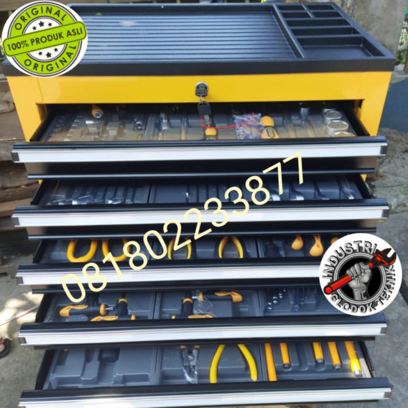 Jual Lemari Kunci tool Box / tool kit set 7 susun/Roller Cabinet 7 Laci | Shopee Indonesia