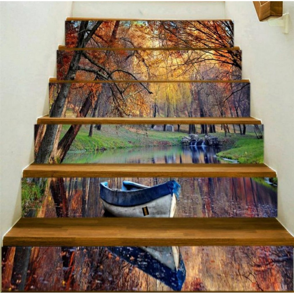 Jual WALLPAPER STICKER CUSTOM 3D WALLPAPER TANGGA PEMANDANGAN AIR 3 ...