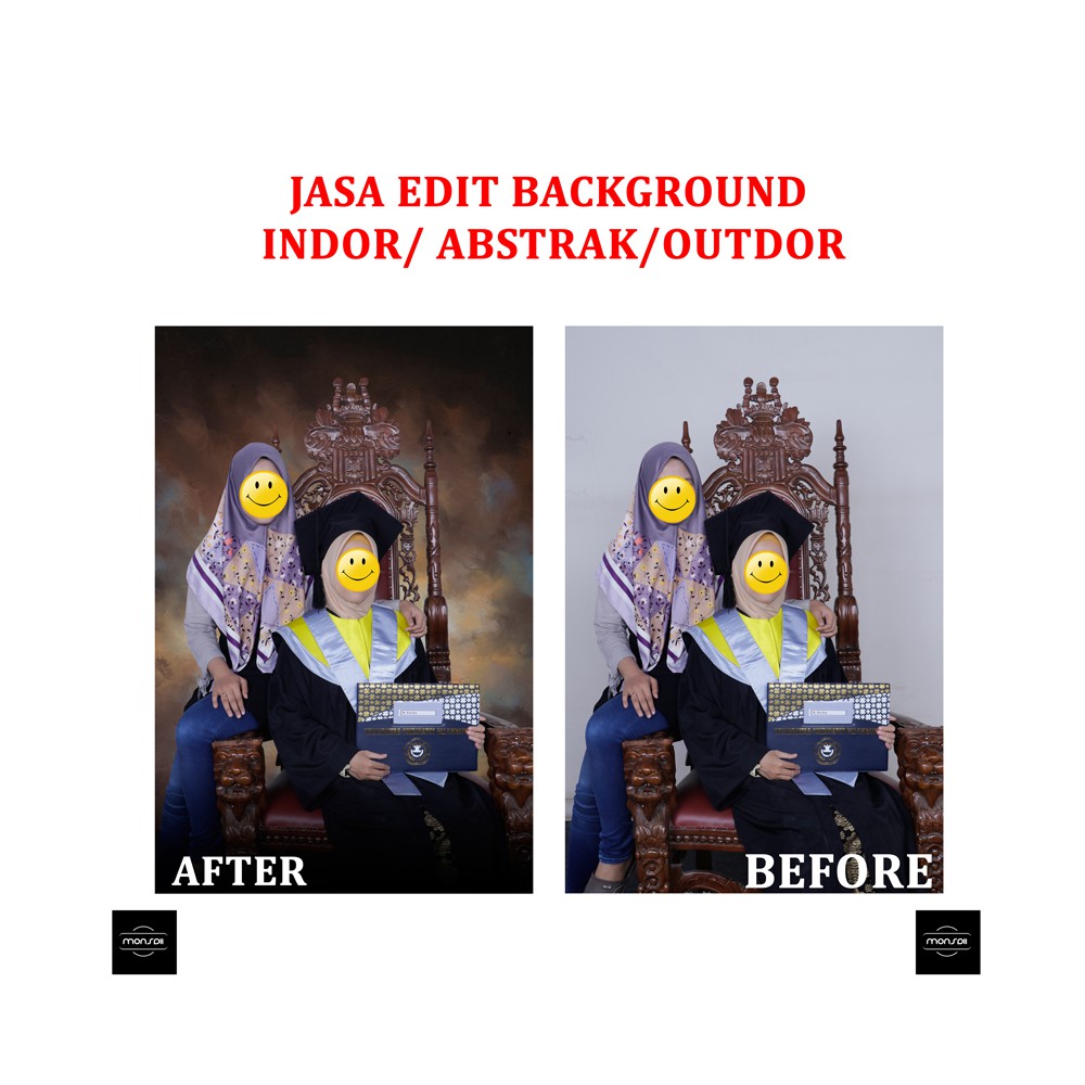 Jual Jasa Edit Background Abstrak/indor/outdor/wisuda | Shopee Indonesia