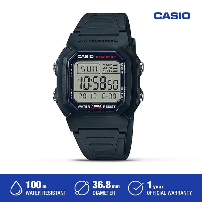 Jual Casio Original W-800H-1AVDF Jam Tangan Pria | Shopee Indonesia