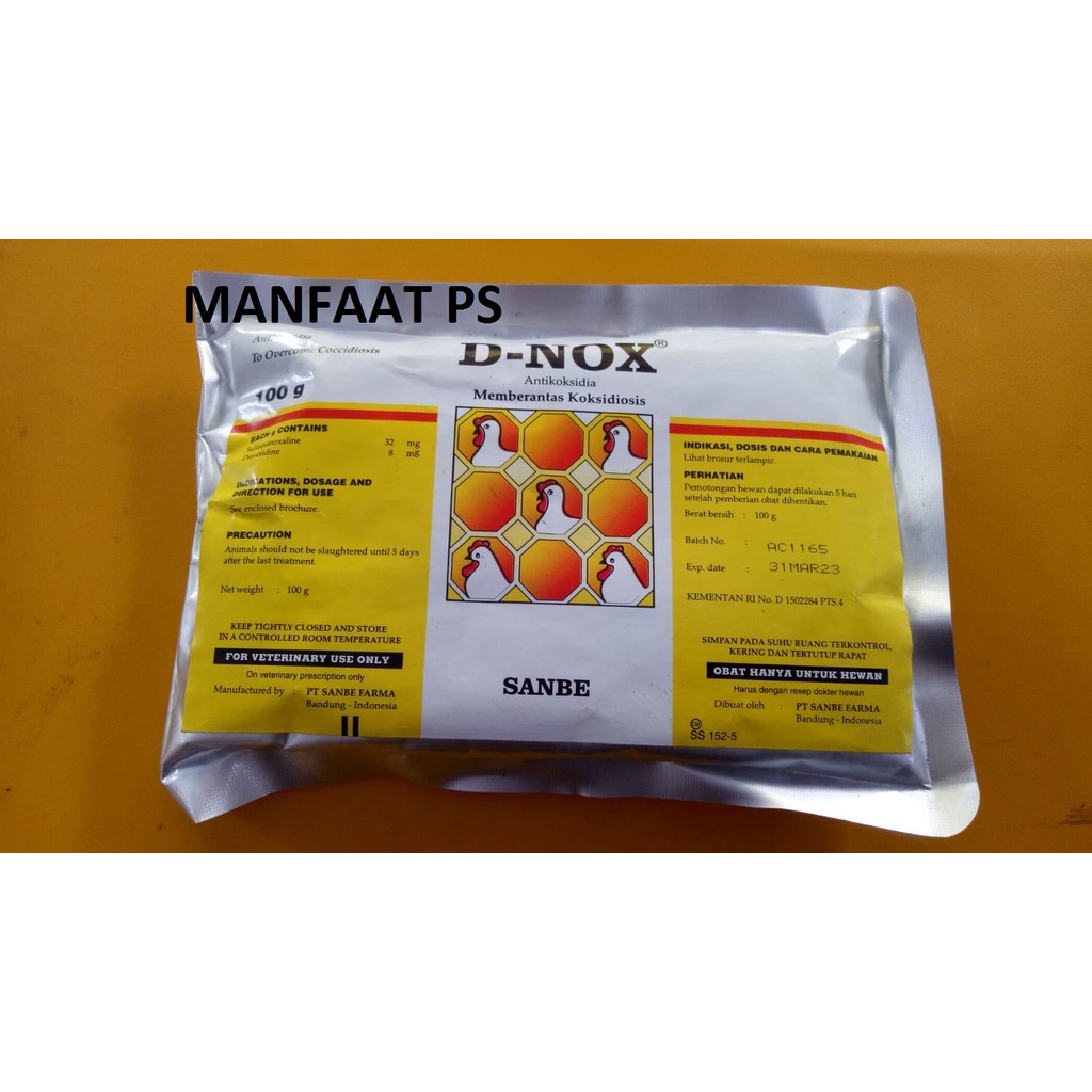 Jual D Nox 100 gram D-Nox obat antikoksi berak darah unggas sanbe ...