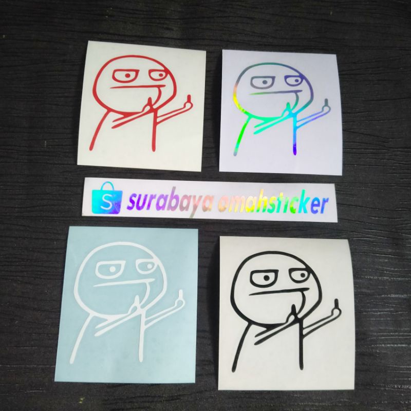 Jual Sticker Cutting Hologram meme fucek | Shopee Indonesia