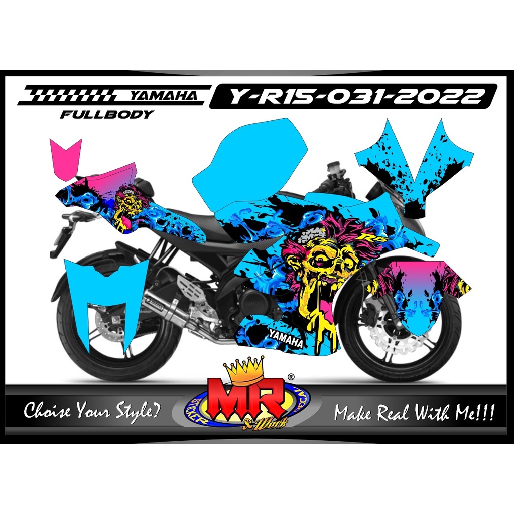 Jual Stiker Decal Motor Yamaha R15 FullBody Desain Custom Zombie Keren ...