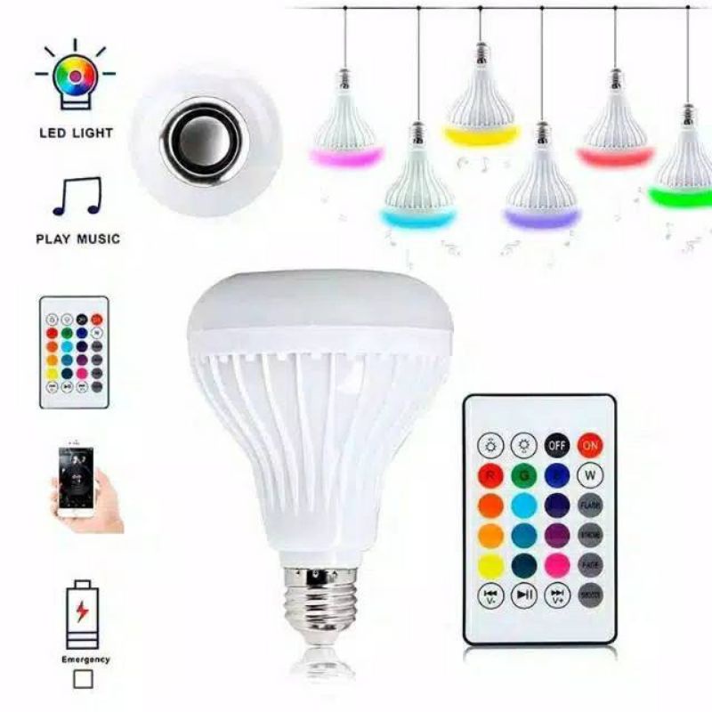 Jual Bohlam Speaker Musik Bluetooth 2 in 1 - Lampu Speaker LED - LED ...
