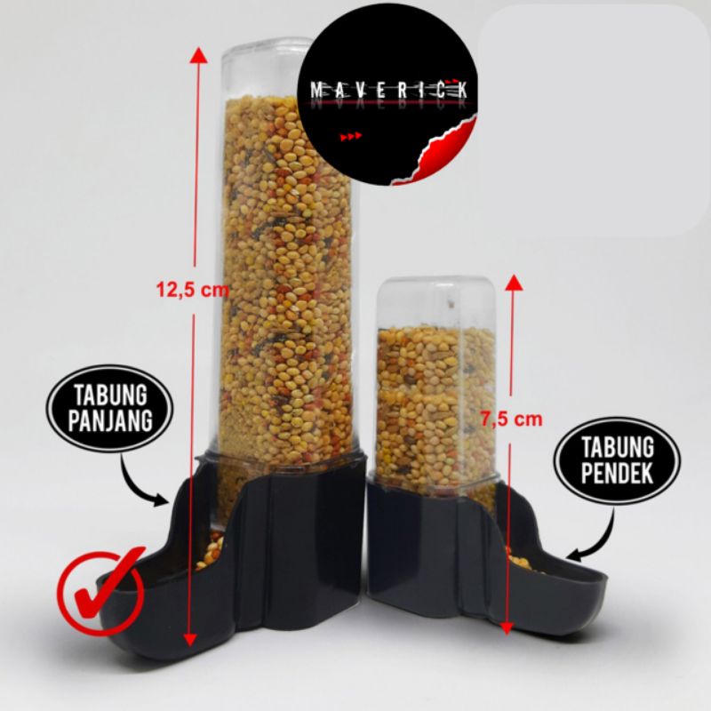 Jual Dispenser Tempat Pakan Makan Minum Burung Love bird Tabung Panjang ...