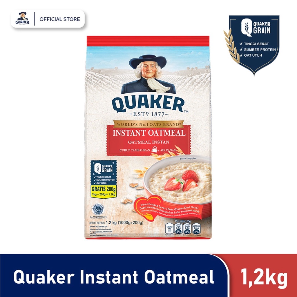 Jual Quaker Instant Oatmeal 1200 gr | Shopee Indonesia