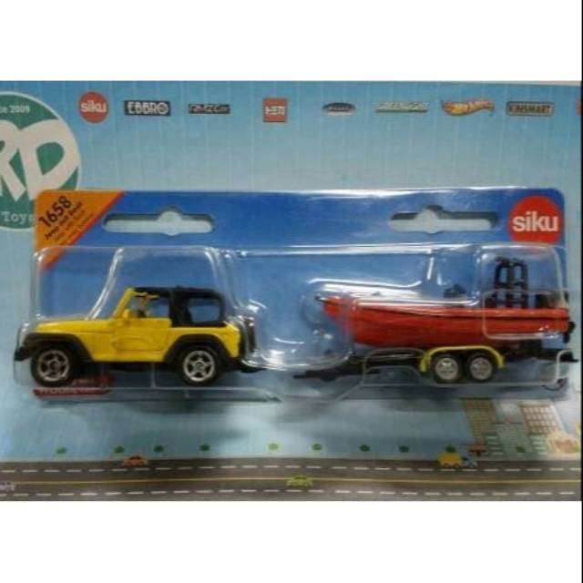 Jual Siku 1658 - Jeep with Boat Trailer | Shopee Indonesia