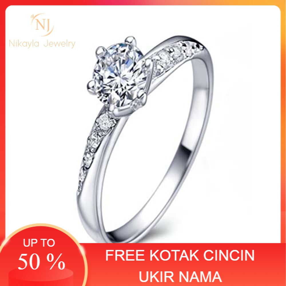 Jual Cincin Perak Single Cincin Tunangan Murni Original Bersertifikat ...