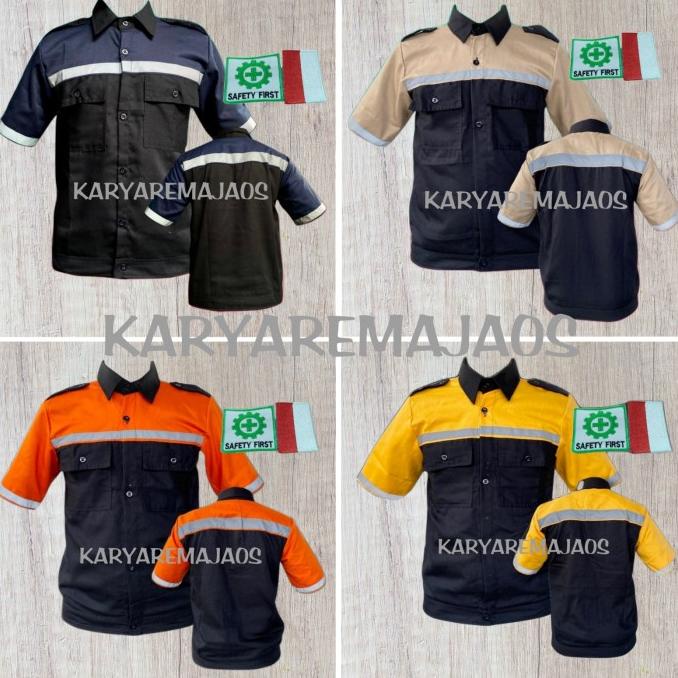 Jual =====] Wearpack Kombinasi 2 warna lengan pendek Baju bengkel ...