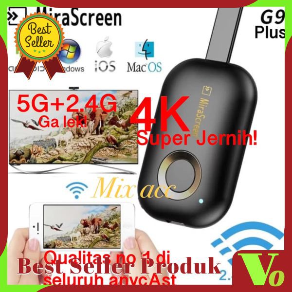 Jual Anycast Wireless Hdmi dongle 5G plus 2.4G MiraScreen G9 plus 4K Dual band | Shopee Indonesia