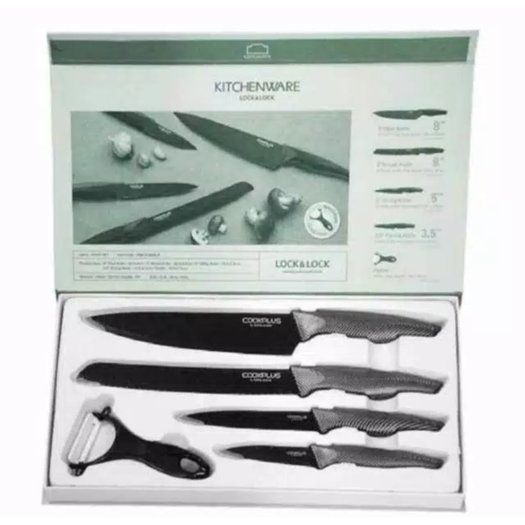Jual Lock & Lock Cookplus Knife 5P dan 6P Set With Color Box / Pisau ...