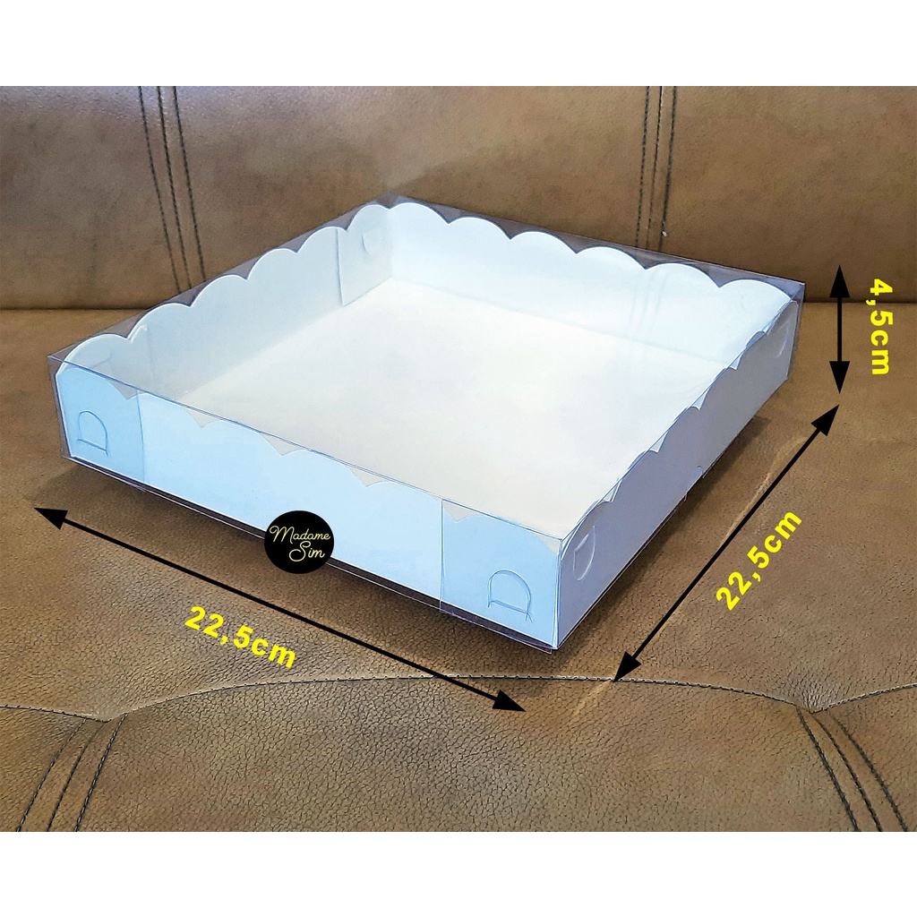 Jual BOX MIKA PUTIH - DUS KUE - KOTAK - KARDUS 22x22x4.5 (ISI : 10 PCS ...