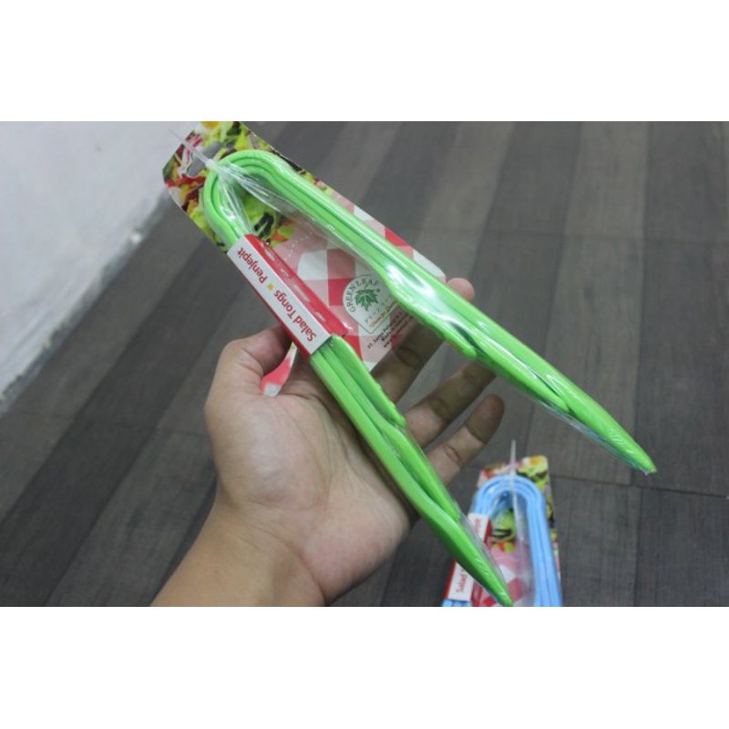 Jual 1set food tongs salad tongs penjepit makanan plastik 3in1 capitan ...